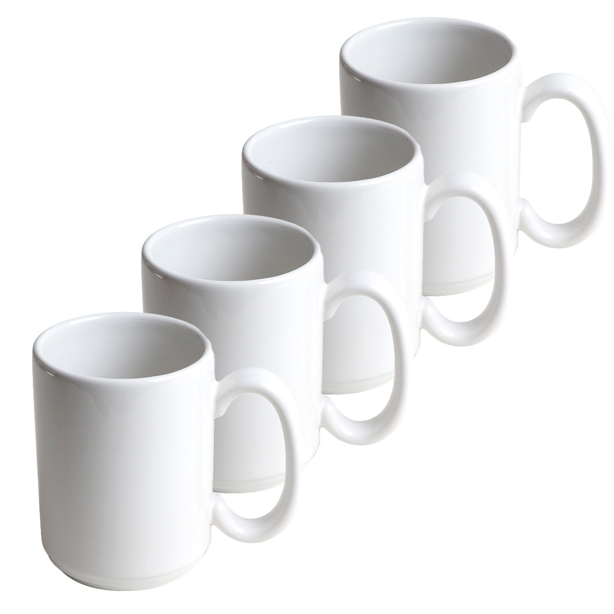 Mug Set -Set of 4 - American White | Solid Color 15 oz - HF Coors