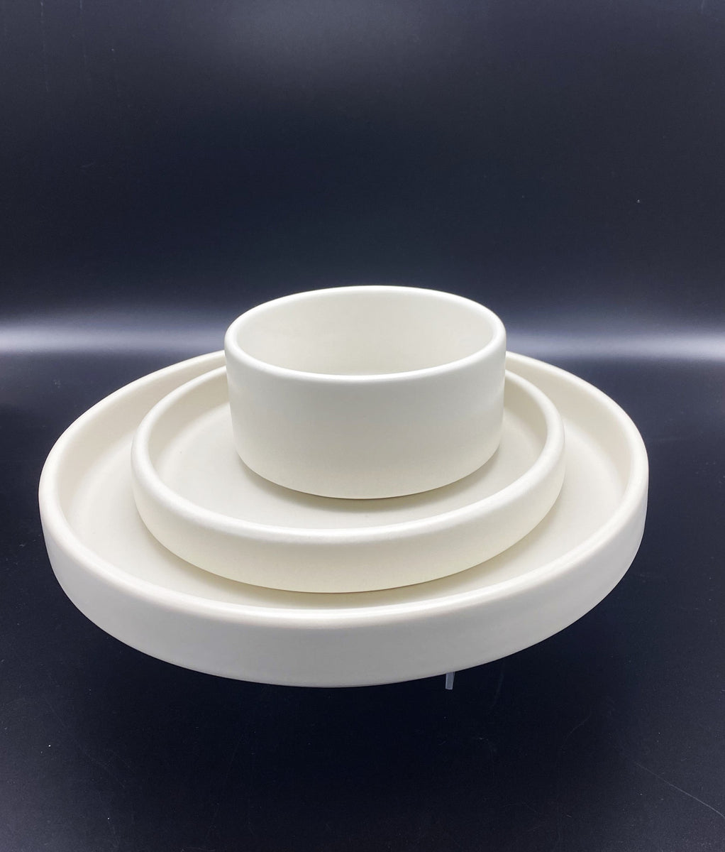 American Modern Dinnerware Set - 3 piece - Matte White - HF Coors