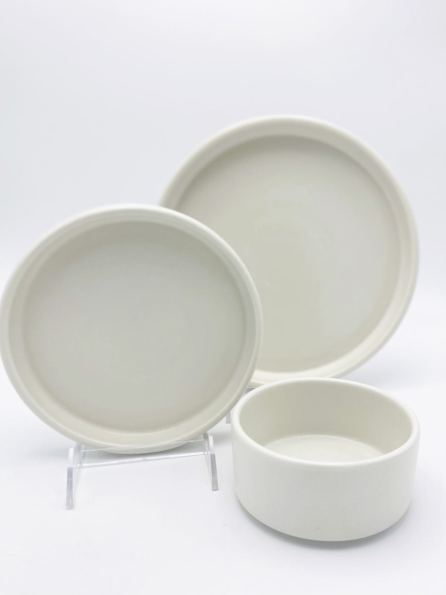 American Modern Dinnerware Set - 3 piece - Matte White - HF Coors