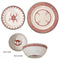 Mimbreno 3-Piece Dinnerware Set Maroon & White | HF Coors